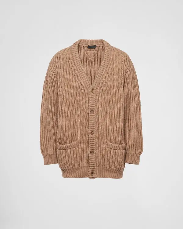 Prada Cashmere Cardigan - Camel Brown | Editorialist